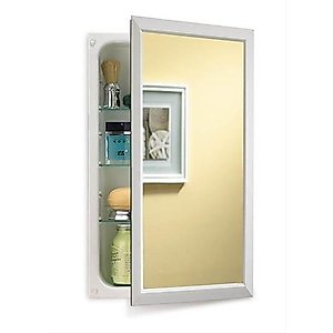 Jensen 625N244WHC Hampton Recessed and Framed Medicine Cabinet, White