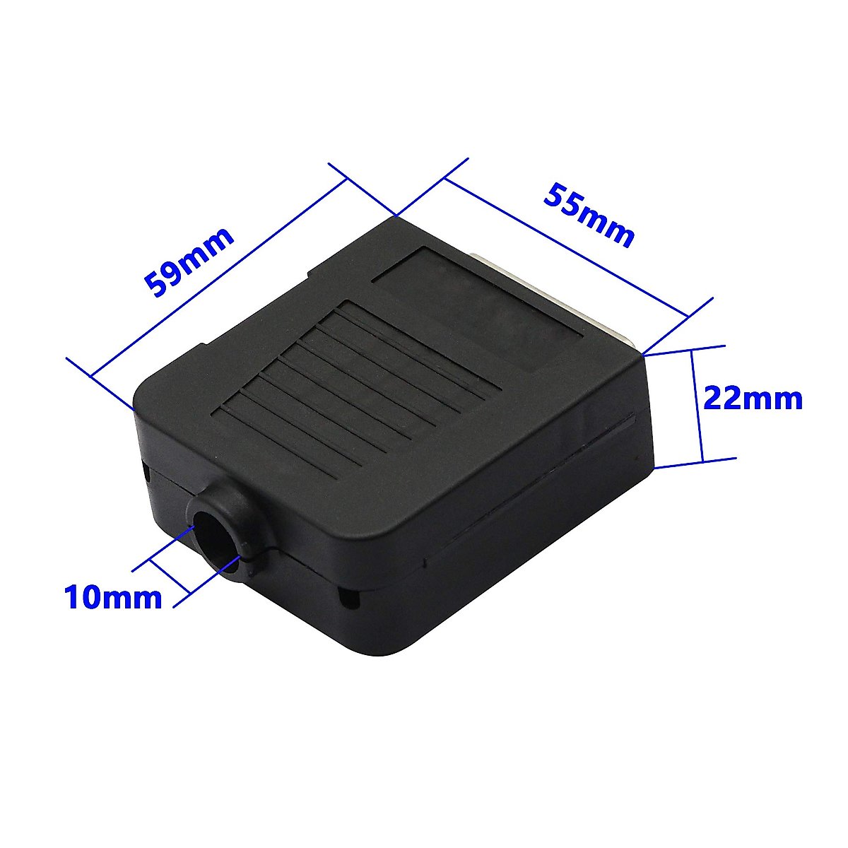 CERRXIAN DB25 Breakout Board, DB25 Male D-SUB Connector to DB25 Screw Solderless Wiring Terminal Module Breakout PCB Board Kits with Plastic Case (M Black)