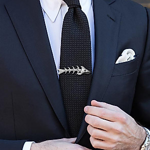 2 inch Tie Clip for Men-Novelty Animal Necktie Bar Clip,Tie Pin,Tie Tack Accessories for Men,Special Interesting Gift for Men-Fishbone