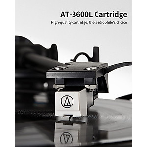 ANGELS HORN Vinyl Record Player, Bluetooth Turntable with Built in Speakers Phono Preamp, High Fidelity Turntables for Vinyl Records with Magnetic Cartridge AT-3600L, Belt Drive 2-Speed