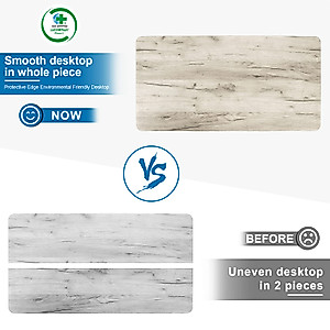 VIZTY Electric Standing Desk,Height Adjustable Home Office Desks with USB Charging Port,Sit and Stand Up Table with 48 x 24 Inches One-Piece Table Top (White Maple)