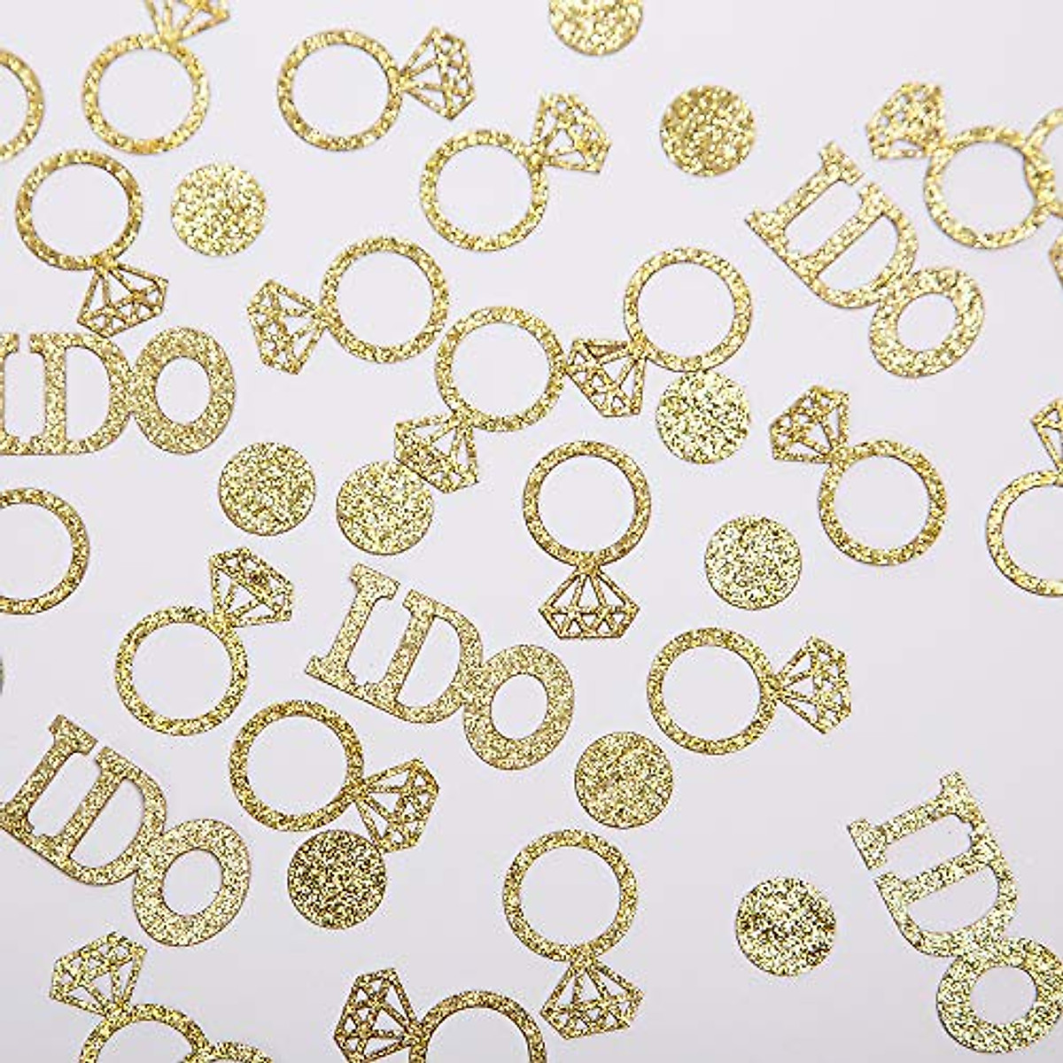 Gold Wedding Table Confetti ,Glitter Paper Diamond Ring Confetti, I Do Engagement Party Table Scatter,Bachelorette Bridal Shower Party Decorations