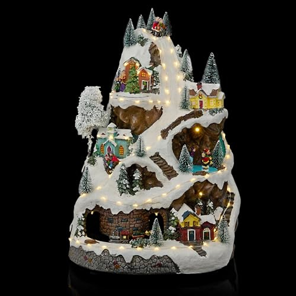 Alpine Corporation 18"H Indoor Animated Winter Wonderland Set with LED Lights and Music