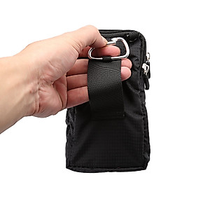 Note 20 Ultra Shoulder and Crossbody Leisure Sports Phone Bag Purse Wallet Durable Nylon Lightweight Roomy Pockets Bag for Men and Women (for All Below 6.9 inch) (Black)