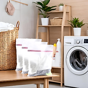 FGY 3PCS Mesh Laundry Bags for Delicate 16 x 20 Inches, Laundry Washing Bags with Zipper, Mesh Wash Bags for Laundry, Mesh Washable Bags for Delicate, Dress, Swimsuit, Sweater (Large)