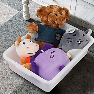 CadineUS Small Bus Tubs Commercial Set of 4, Plastic Wash Basin, 8 Liter