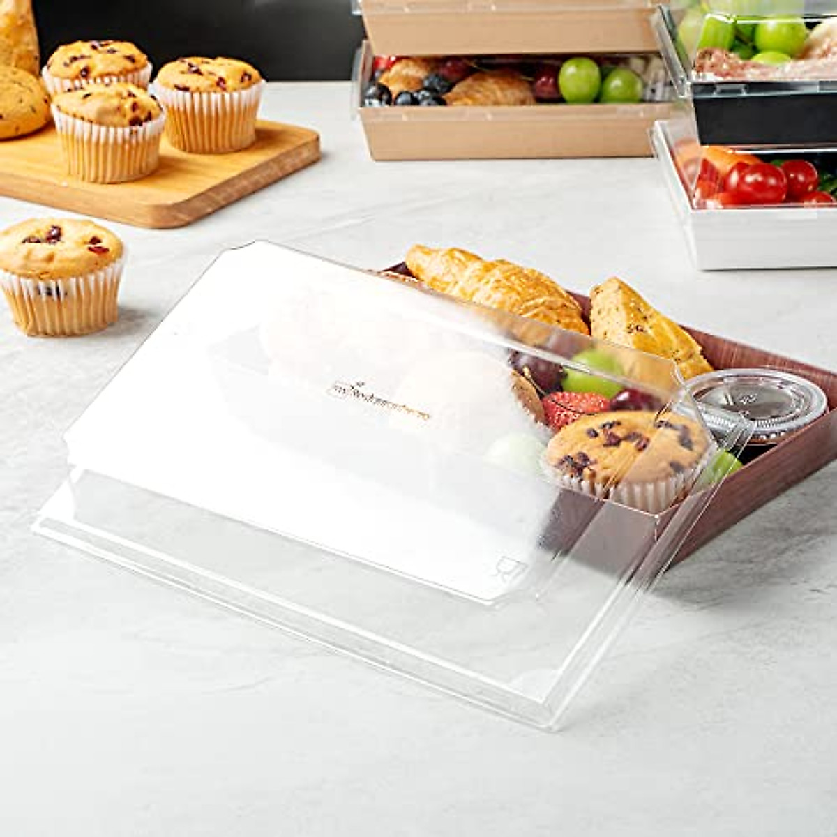 Restaurantware Matsuri Vision Clear Plastic Lid - Fits Large Sushi Tray - 100 count box