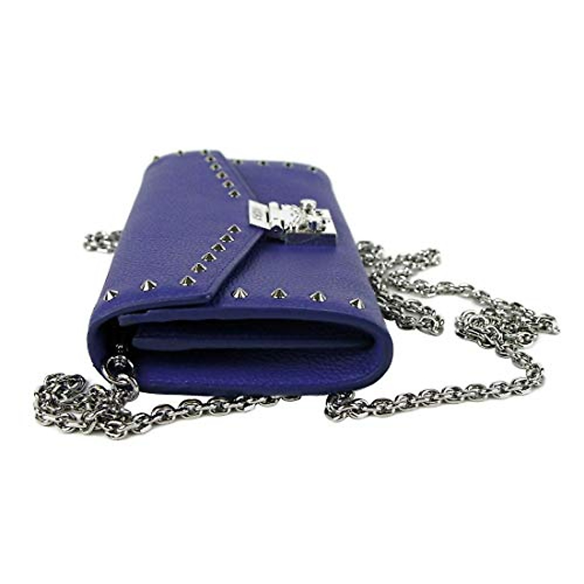 MCM Women's Spectrum Blue Leather Patricia Studded Large Chain Wallet MYL9SPA40HG001