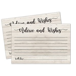 FARHTINANFX Advice and Wishes Cards, 50 Cards, for Wedding, New Mr and Mrs, Baby Shower, Retirement, Graduation, Anniversary (4" x 6")