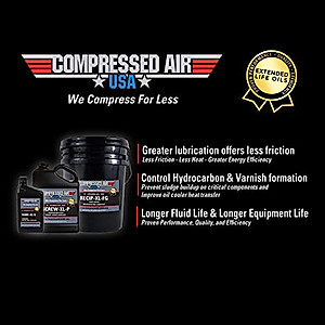 Compressed Air USA Breathing Safe Lubricating Oil for High Pressure Reciprocating Air Compressors - Scuba, SCBA, Medical (1 Gallon)