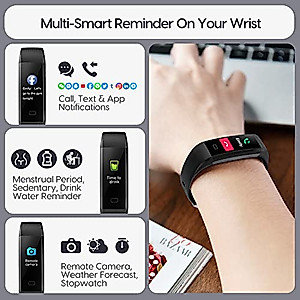 ENGERWALL Fitness Tracker with Heart Rate & Temperature Monitor, Waterproof Activity Tracker with Pedometer & Sleep Monitor, Calories, 16 Sport Modes, Smart Watch Pedometer Watch for Men Women Kids