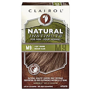 Clairol Natural Instincts Semi-Permanent Hair Dye for Men, M9 Light Brown Hair Color, Pack of 1