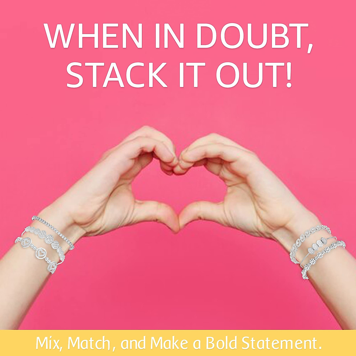 ANAYRA Classic-1 Diamond Silver Bracelet For Women, Hallmarked 925 Silver Bracelet For Women, Minimalist Jewellery, Aesthetic Bracelet, Sterling Silver Bracelets, Daily Wear Bracelets For Women