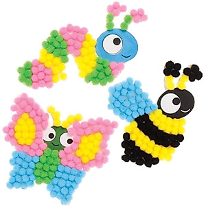 Baker Ross AX871 Bug Pom Pom Kits - Pack of 5, Creative Art and Craft Supplies for Kids to Make, Decorate and Display