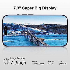 ExAchat A14 Pro Max 5G Unlocked Smartphone 200MP Camera 7.3" FHD+ Display 120HzD 6GB+128GB/1TB Cell Phones Unlocked Expandable 8000mAh Dual SIM/GPS/Fingerprint/Face ID