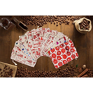 Christmas Burlap Bags with Drawstring, 5 x 7 Inch Christmas Favor Bags Jewelry Candy Pouches Sacks, Mini Storage Bag for Wedding Christmas Festive Candy Goody Storage DIY Craft - 12 Pcs