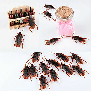 Byatoy Prank Roaches Realistic Plastic Cockroaches, Fake Roaches Prank Prop Joke Toys for Halloween Decorations, Plastic Roaches Halloween, Black Scary Cockroaches Great Party Favors (10 Pack)