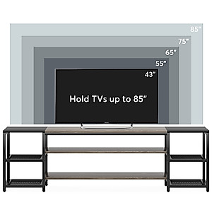 Tribesigns 78 Inch TV Stand for TVs up to 85 Inch, Media Entertainment Center Console Table, Industrial 3-Tier TV Console Table with Storage Shelves for Living Room, Entertainment Room