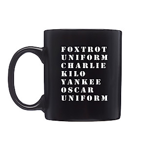Rogue River Tactical Funny Coffee Mug Military Alphabet Foxtrot You Black Novelty Cup Great Gift Idea For Office Party Employee Boss Coworkers