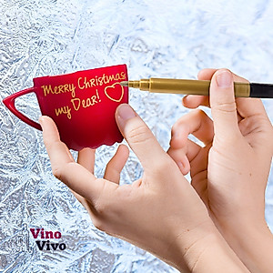 MEKBOK Wine Glass Markers - 6 Pack of Food Safe Non-Toxic Wine Glass Markers - Can also be used on ceramic plates and other glass and tableware