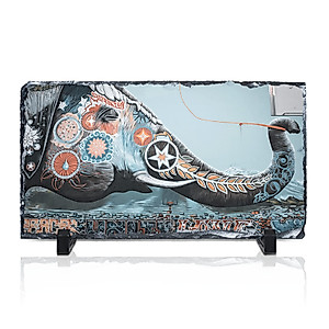 MR.R Sublimation Blank Rectangular Rock Slate Photo Plaque Picture Frame, Customized Photo Frame Novelty For Wedding,Birthday,Baby Birth (12x22cm)