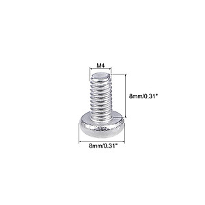 uxcell M4x8mm Machine Screws Pan Phillips Cross Head Screw 304 Stainless Steel Fasteners Bolts 20Pcs