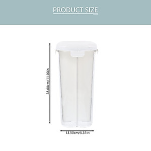 CALLARON Terrarium Cereal Storage Container Airtight Food Storage Container Plastic Cereal Dispenser Storage Keeper with Lids and Compartments for Grain Sugar Flour Rice White Rice Dispenser
