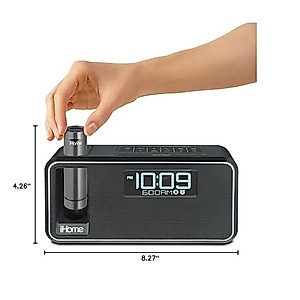 iHome iKN105BC Dual Charging Bluetooth Stereo Alarm Clock Radio/Speakerphone with NFC, Removable Power