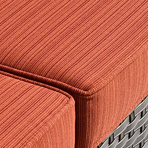 HOOOWOOO 25x25x5 Outdoor Patio Furniture Cushions Replacement,5" Thick Seat Back Chair Cushions Set,Zipper Olefin Sofa Loveseat Cushions for Patio Outdoor Furniture,Orange Red