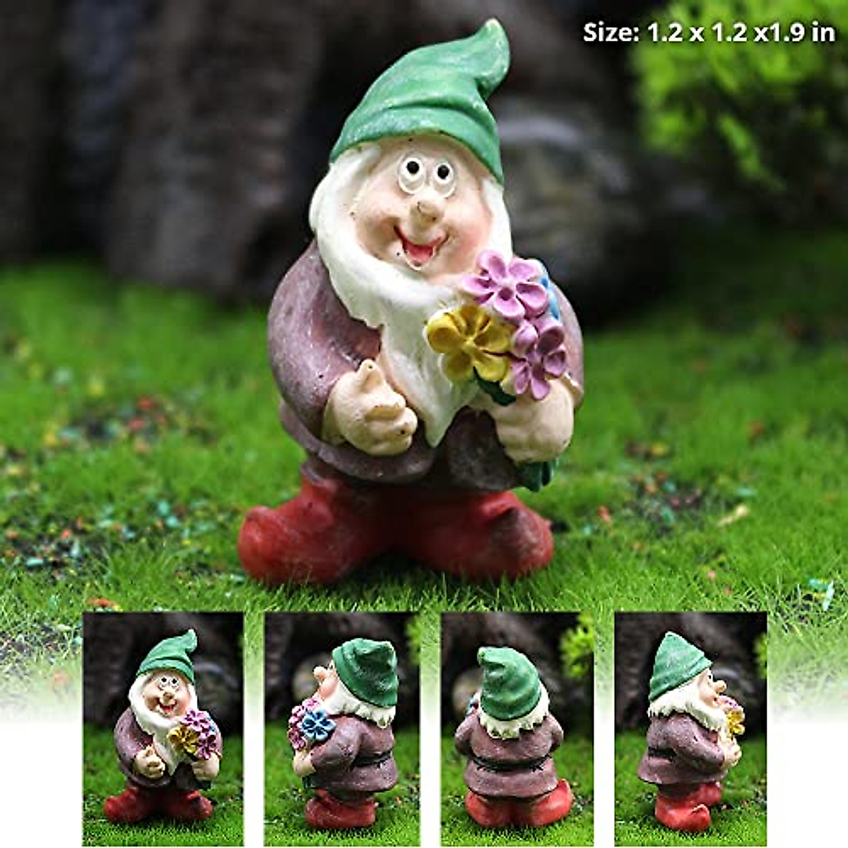PEATOP Fairy Garden Accessories,Miniature Gnome Figurines Set of 7, Garden Gnome Figurines for Plant Pots Decor, Home Decoration,Fairy Garden