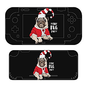Santa Pug Stickers Full Wrap Decal Skin Faceplate Protective Stickers Compatible for Nintendo Switch for Switch Lite