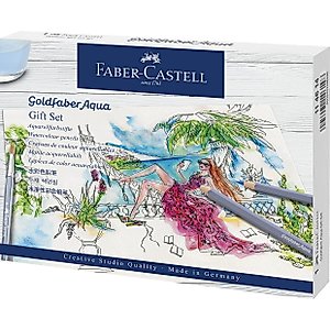 Faber-Castell Goldfaber Aqua Watercolor Gift Set - Watercolor Pencils for Adults, Includes Watercolor Paper and Accessories