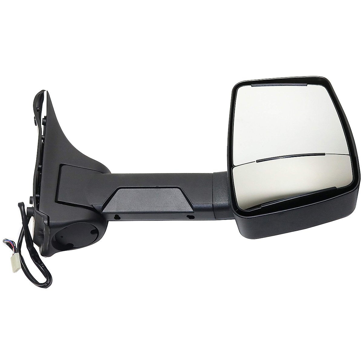 Kool Vue Mirror Set Compatible with 2003-2014 Ford E-150, 2003-2005 E-150 Club Wagon, 1992-2002 E-150 Econoline, Towing, Power, Heated, Textured Black, Manual Folding, Single Arm