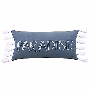Levtex Home - Truro - Decorative Pillow (12 X 24in.) - Paradise - Dusty Blue and White