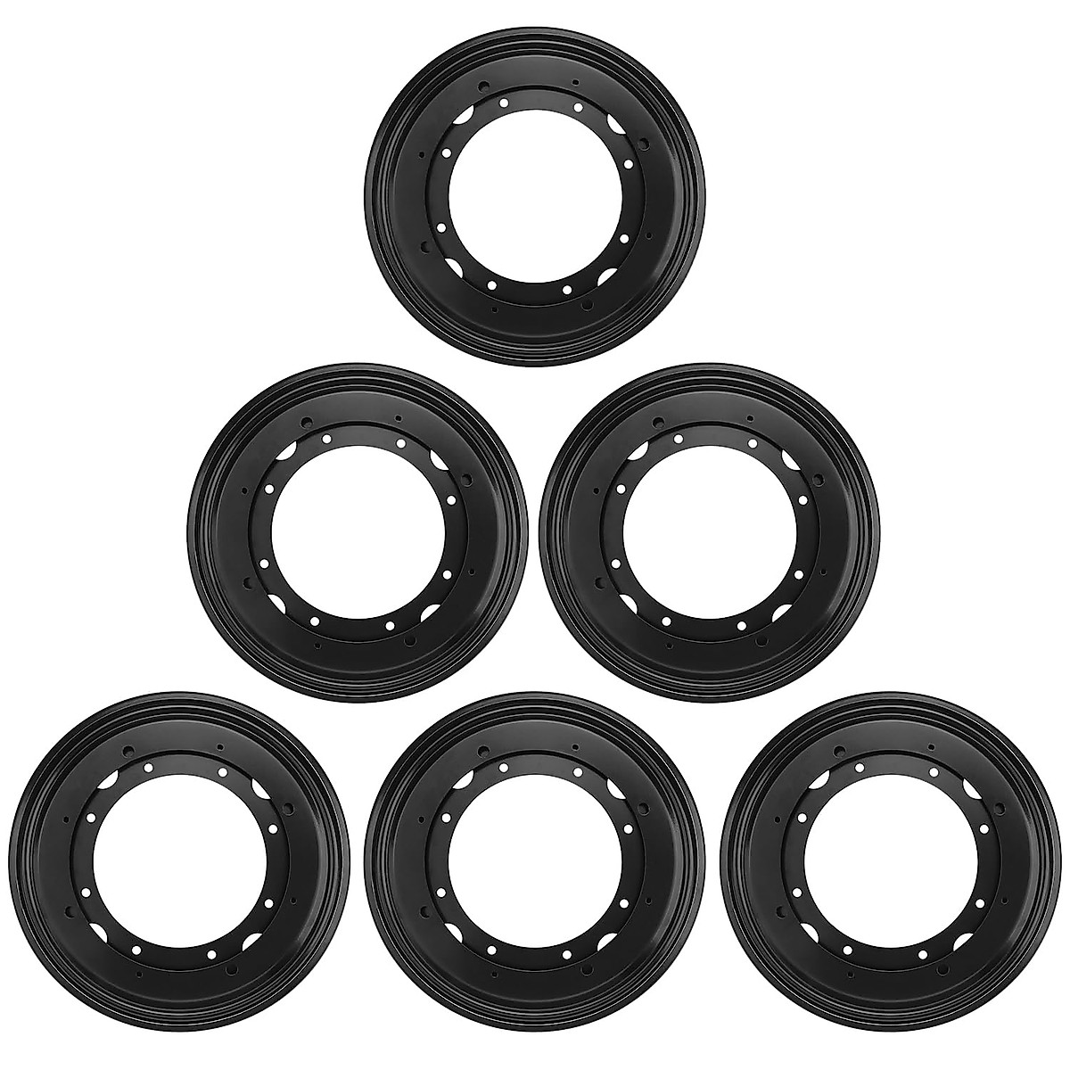 6 PCS 9 Inch Black Lazy Susan Turntable Bearing Plate, Lazy Susan Bearings Base, Lazy Susan Hardware, Easy Installation, Solid Metal Construction, for Home and Industrial, by GENHAKON
