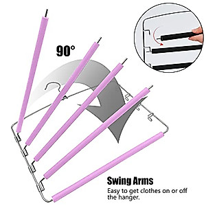 Ismosm 2 Pack Pants Hangers Closet Storage Organizer Non-Slip Space-Saving Hangers for Pants, Slacks, Jeans, Scarves, Shawls, Neckties