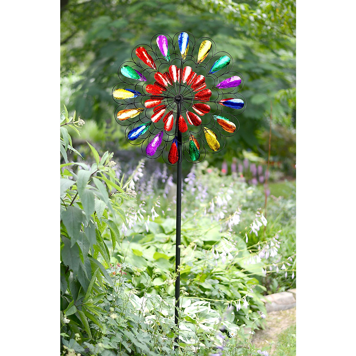 Red Carpet Studios 34416 Vibrant Garden Art Wind Spinner, Multi Color