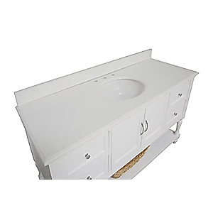 Beverly 48-inch Bathroom Vanity (White/Quartz): Includes White Cabinet with Stunning Quartz Countertop and White Ceramic Sink