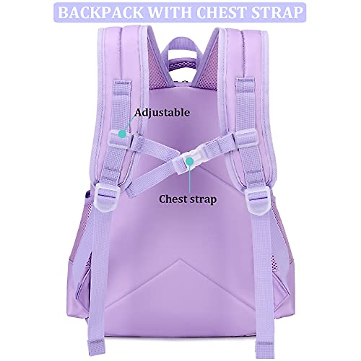 JIANYA Backpack for Girls Preschool Kindergarten Bookbag Kids School Backpack with Lunch Box Lightweight