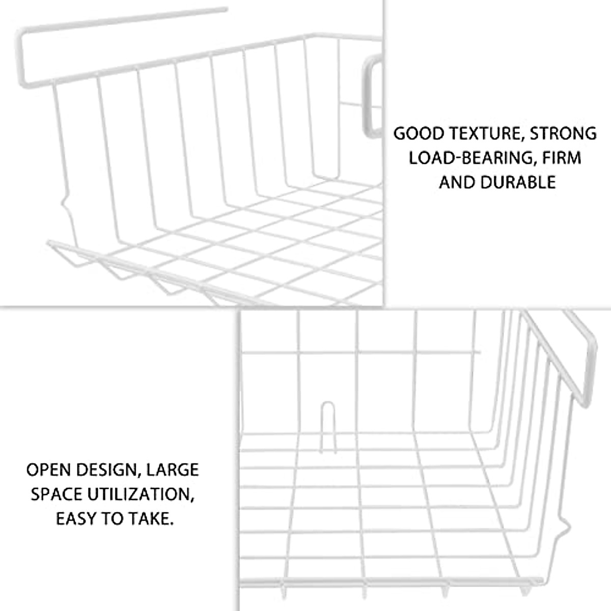 DOITOOL Under Cabinet Shelf Basket Organizer Rack Under Cabinet Drawer Organizer under Cabinet Storage Organizer Self Adhesive under Desk Drawer Desk Accessories Organizer