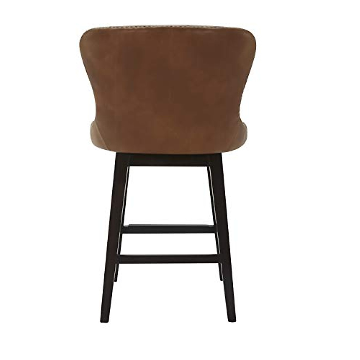 Amazon Brand – Stone & Beam Morgan Faux Leather Memory-Swivel Counter-Height Barstool, 38.2"H, Brown