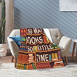 BUUGVIIL Book Lovers Gifts Blanket Reading Gift for Bookish Bookworms Book Lovers Club Librarian Throw Blankets Throws 50*60 in