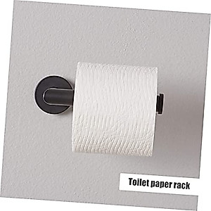 Uonlytech 6 pcs Hand Rack Towel Hanger and Cabinet with Hook Wall Paper Rod Wall-Mounted Rustic Supplies Black Holder Tissue Steel Toilet Practical Hardware Storage Dispenser