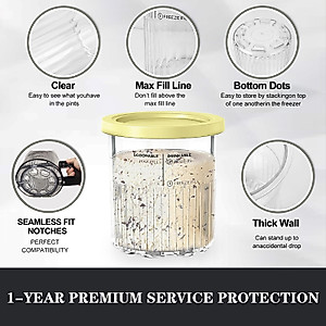 for Ninja Creami Deluxe Pints and Lids 4 Pack with Neoprene Sleeve,24OZ Family Ice Cream Storage Containers for Ninja Creami Maker 11-in-1 NC501 NC500 Series (Dishwasher Safe Reusable Leak Proof)