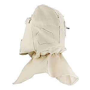 QWORK Sand Blasting Hood Cap, Shawl Sandblaster Protective Gear Mask, Anti Dust/Wind Sandblasting Tool Mask, Heat / Cut / Scratch Resistant Neck Protector, White