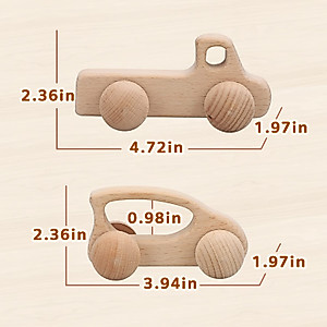 TOY Life Wooden Toys Cars, Montessori Toys for Babies 0-6-12 Months, Rattle Toy Cars for Toddlers 1-3, Christmas Wooden Baby Toys Gift 1 Year Old, Baby Boy Nursery Decor, 1 Year Old Boy Birthday Gift