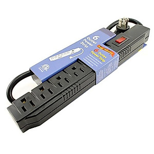 CablesOnline, 6 Outlet Surge Strip, Horizontal, 90 Joules, 24in (2 ft.) Cable, (SP-002)