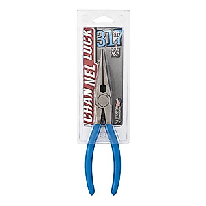 Channellock 317 8-Inch Long Nose Plier with Side Cutter | Needle Nose Pliers with Knife and Anvil - Style Side Cutter | Crosshatch Jaw Forged from High Carbon Steel for Maximum Grip on Materials | Specially Coated for Rust Prevention | Comfort Grips , Blu
