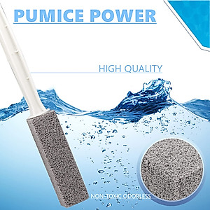 Jspeggy 2 Pack 100% Natural Pumice Toilet Brush with Extra Long Handle, Hard Water Ring Remover for Toilet, Pool, Bathroom, Tiles & BBQ Grills