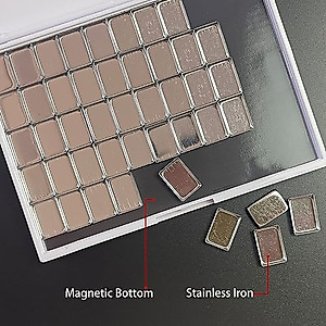 FCLUB 100Pack Empty Eyeshadow Metal Pans Cosmetic Eyeshadow Blush Lipstick Organizer for Makeup Pressed Powders (0.8 inch) Tiny and Shallow